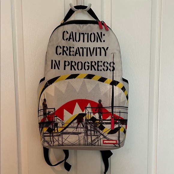 Sprayground | Bags | Sprayground Gray Backpack With Bold Graphic | Poshmark
